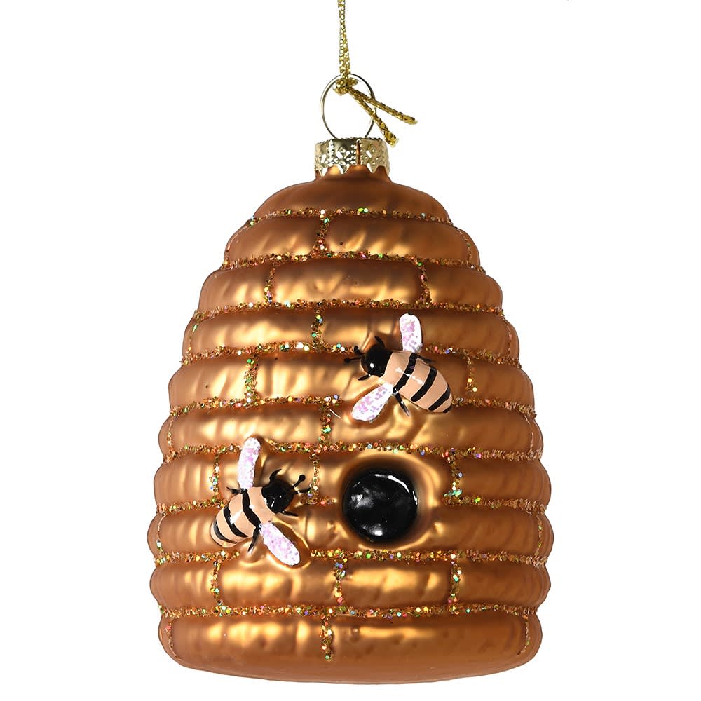 Gold Glass Beehive Bauble – Hedgeroe Home